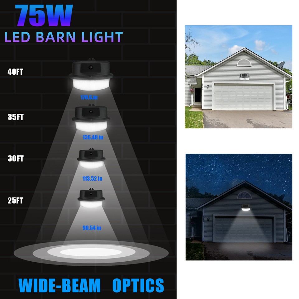Outdoor LED Barn Yard Street Security Light Dusk to Dawn Waterproof ...