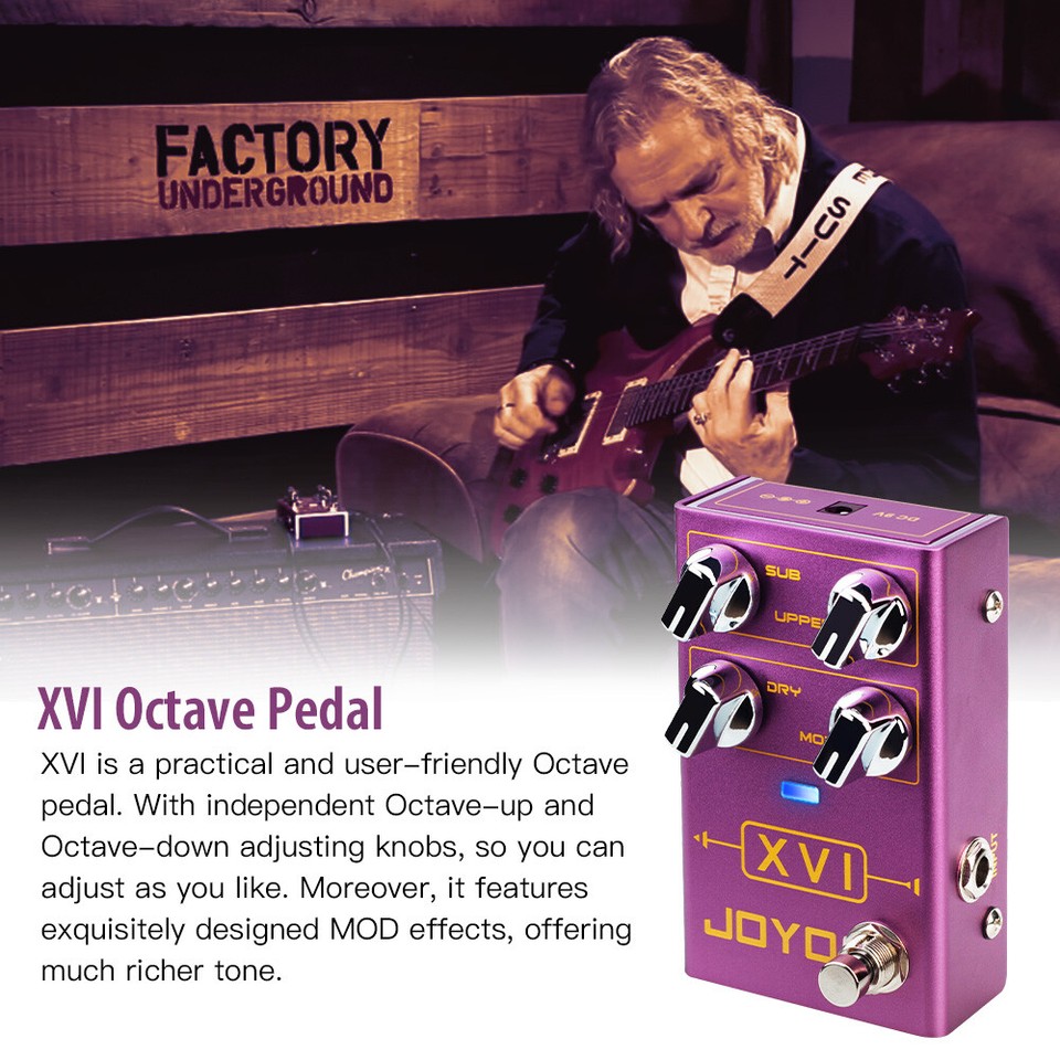 JOYO Octave Effect Pedal MOD Effects Octave Adjusting for Electric ...