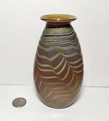 Craig Zweifel Iridescent Art Glass Vase 5 3/4" - Signed 12/1982 | eBay