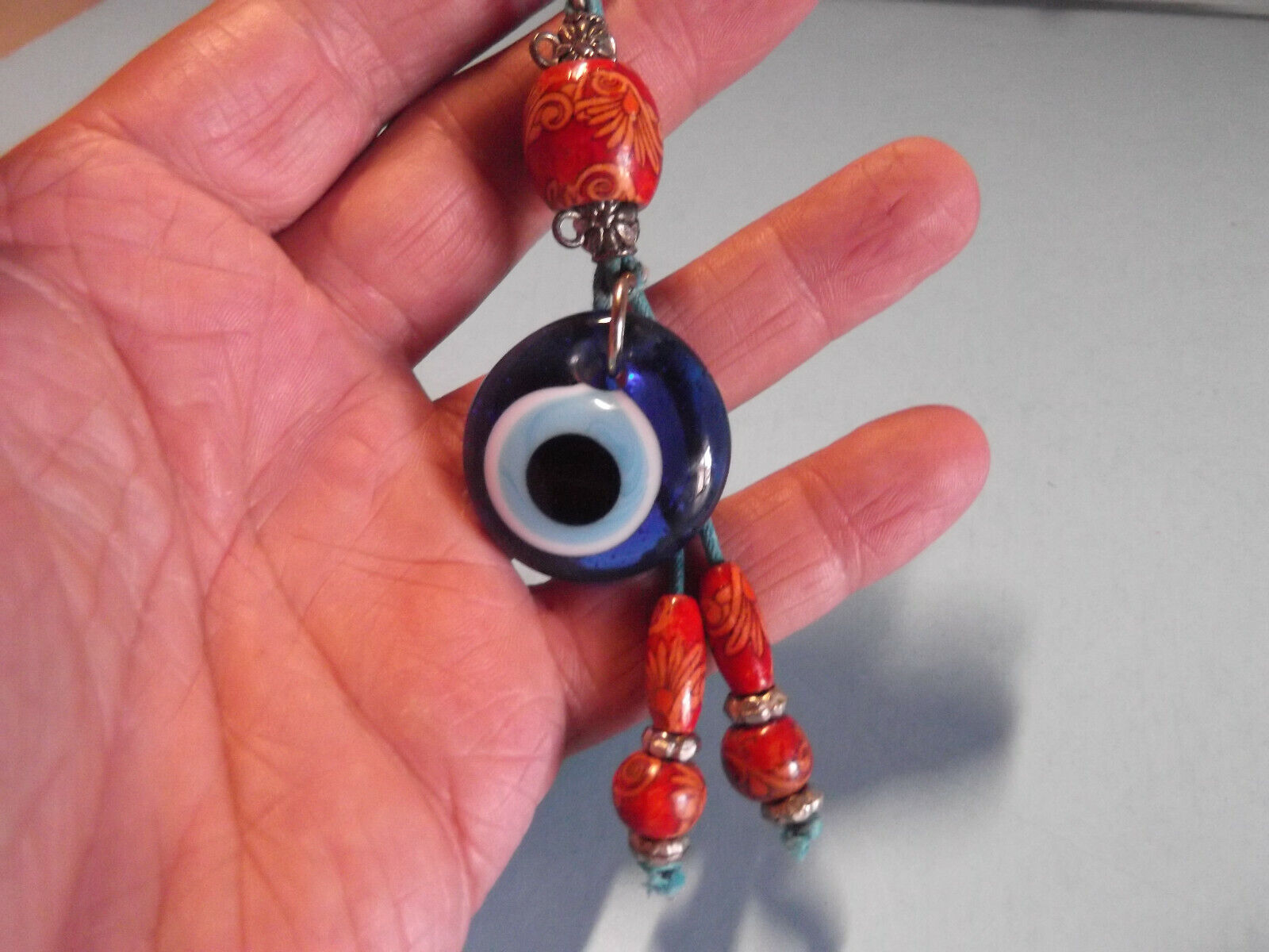 Old Unique Collectible Keychains 4"in Glass Handmade Beaded key Chain ...