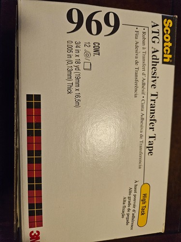 3M Scotch ATG 969 Adhesive Transfer Tape 9 Rolls 1/2" x 36 yds. 1 ...