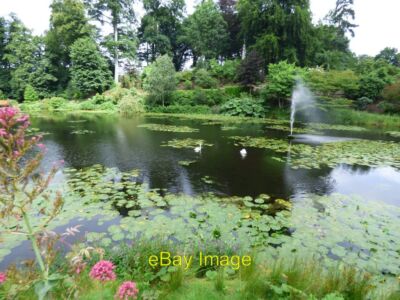 Photo 6x4 Fountain in the lake at Henbury Hall Longmoss View across the ...