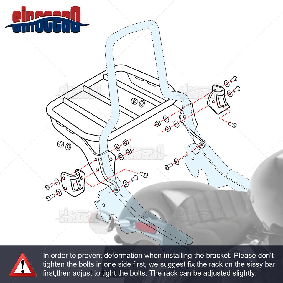 Detachable Sport Luggage Rack Set For 2018-Up Harley Softail Fat Bob ...