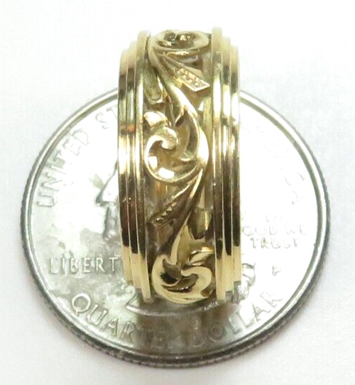 Antique 1920's JS 17K Yellow Gold Wedding Band Ring Size 5 UK-J1/2 7 ...