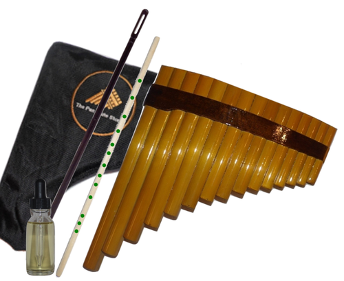 Student Pan Flute + Tuning Stick + Soft Case + Cleaning Rod + Flute ...