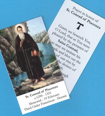 Saint Conrad of Piacenze Franciscan Friar HERMIT New 2012 Holy Card ...