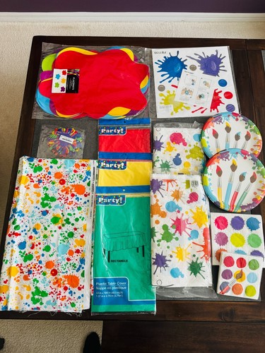 Art Paint Splat Birthday Party Supplies Decor Tablecloth Placemat ...