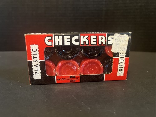 Vintage Somerville Game Interlocking Plastic Checkers Set 24 Original ...