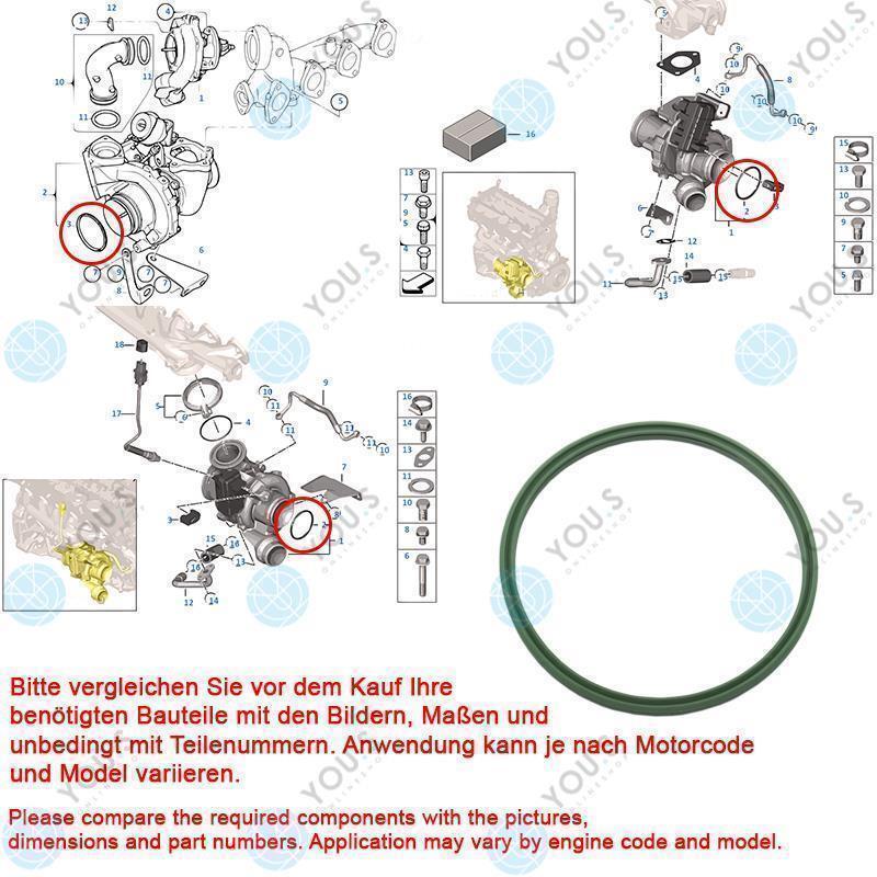 4 X You.S Original Durite Entrée D'Air Bagues D'Étanchéité pour BMW ...