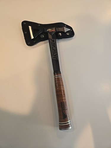 EstWing ETA 28oz Black Eagle Steel Tomahawk Axe-Leather Grip, Black ...