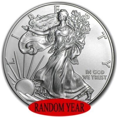 Random Year - American Silver Eagle 1 oz .999 Fine Silver $1 Coin BU ...