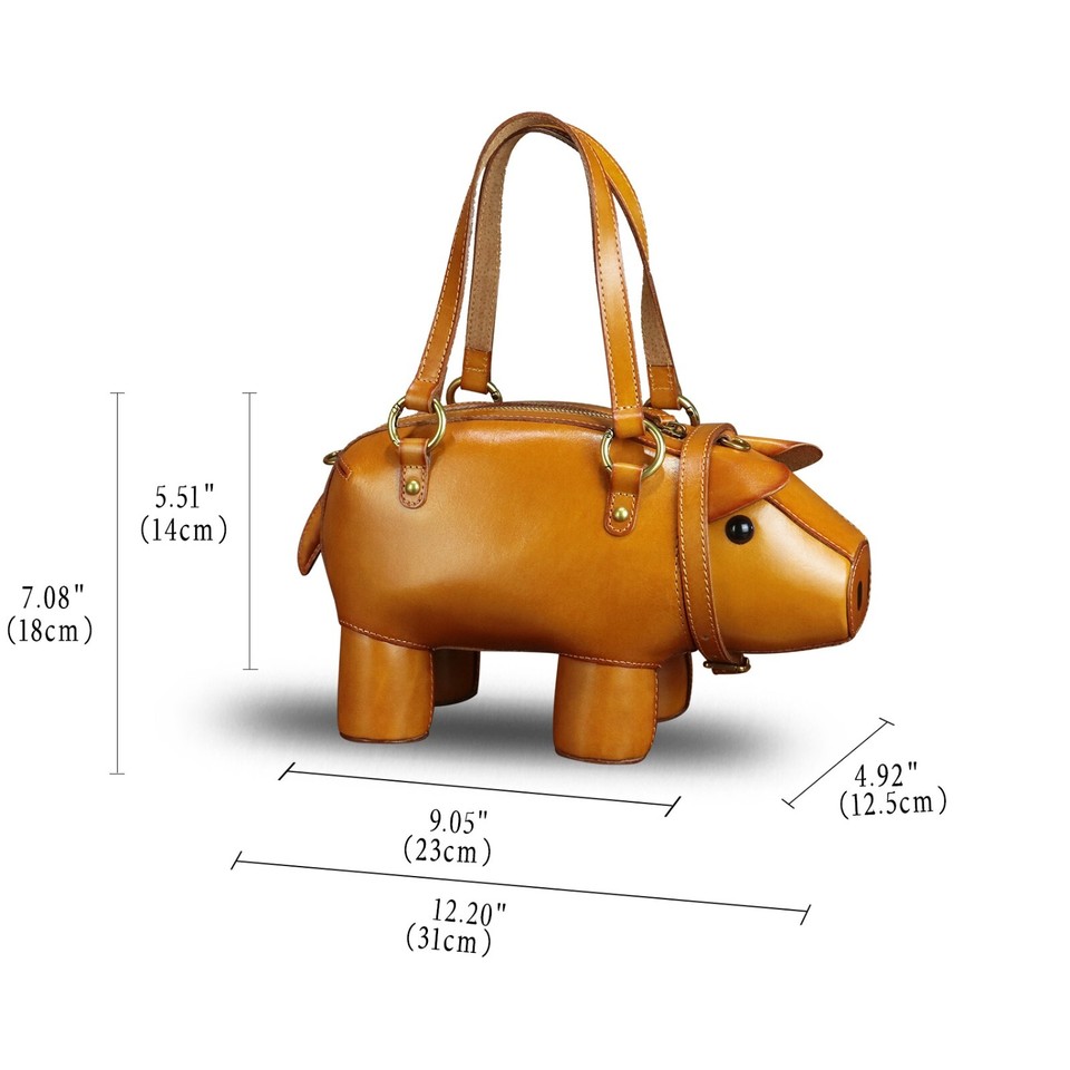 Genuine Leather Purse and Handbag for Women Pig Shape Crossbody ...