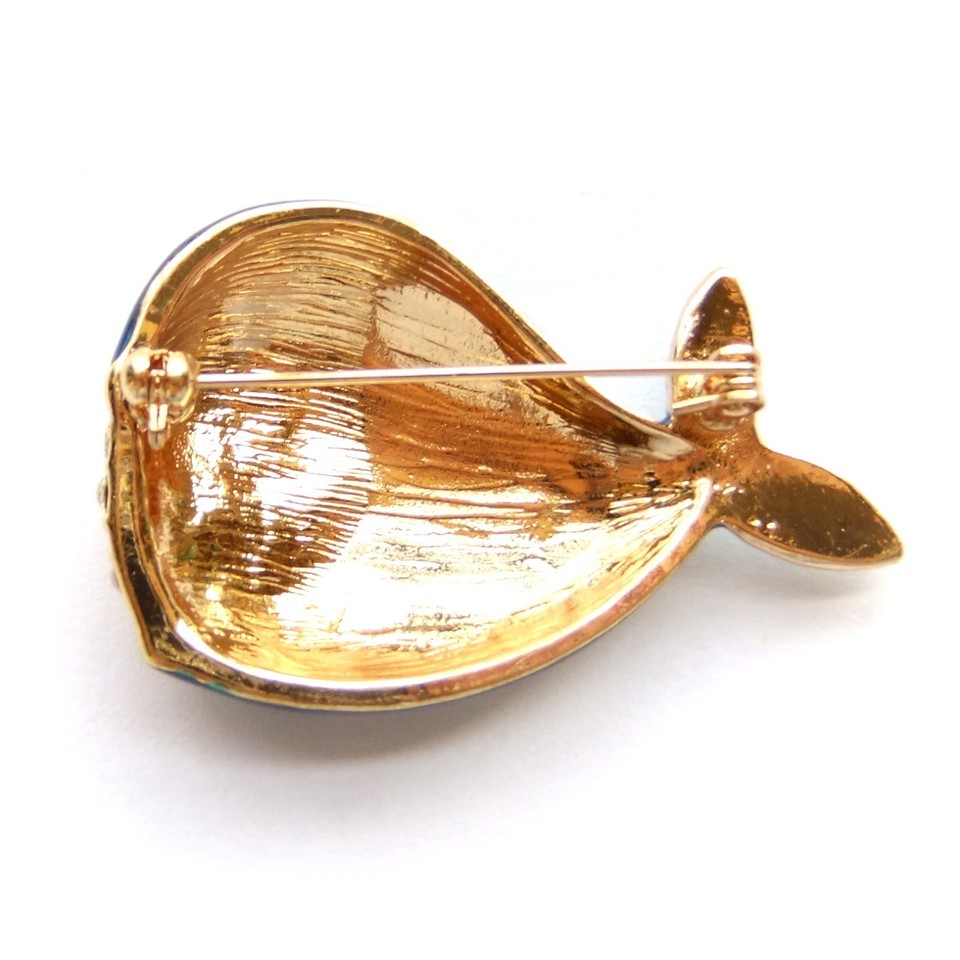 Brooch Smiling Cute Blue Whale Fish Sea Life Beach Nautical Lovely ...