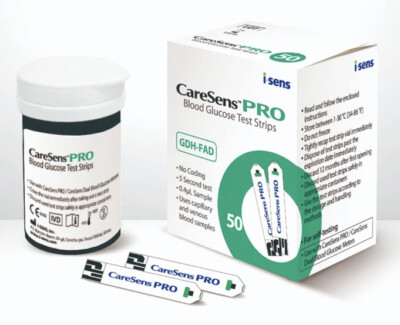 Isens CareSens Pro Sealed Box Pro Blood Glucose Test Strips x 50 Pieces ...