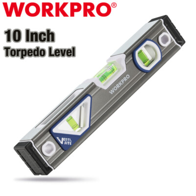 WORKPRO 10" Torpedo Level Aluminum Alloy Leveler Tool 3 Bubble Vials Verti. Site | eBay