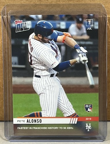 2019 TOPPS NOW #470 PETE ALONSO NEW YORK METS RC FASTEST 50 XBHs Print ...