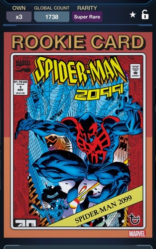 Topps Marvel Collect Digital 2021 All-Star SPIDER-MAN 2099 ROOKIE Red ...