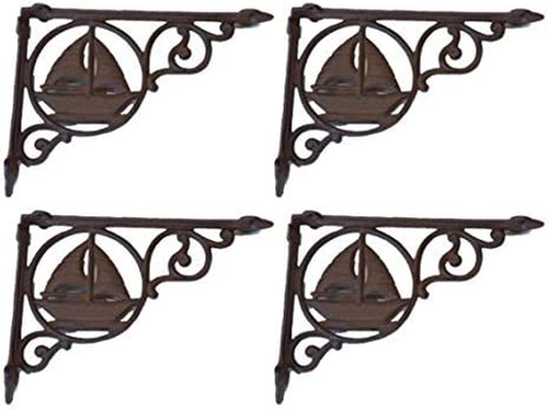 4 Cast Iron Brackets for Nautical Sail Boat Rustic Home Decor and ...