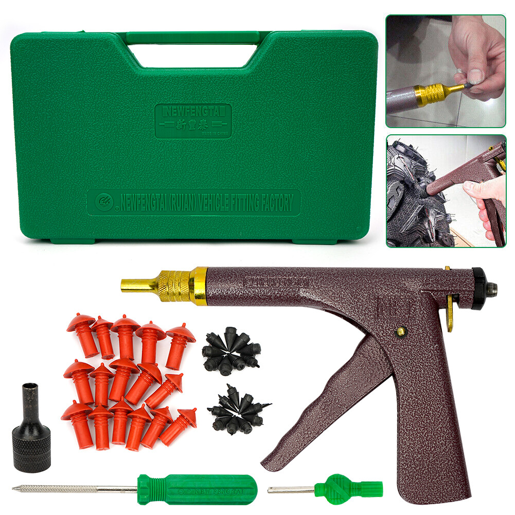 AU Tubeless Tire Wheel Tyre Repair Kit Mushroom Plugs Vacuum Gun Probe ...