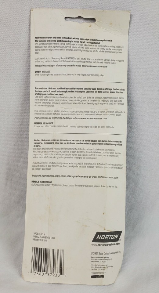 Economy Stone Sharpening Tool/Knife No. 87933, Norton Abrasives/St ...