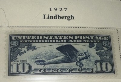 1927 Lindbergh SN-C10 AIRMAIL MNH OG 10c Blue Stamp | eBay