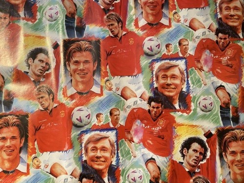 VINTAGE MANCHESTER UNITED WRAPPING PAPER - BECKHAM - GIGGS - FERGUSON ...