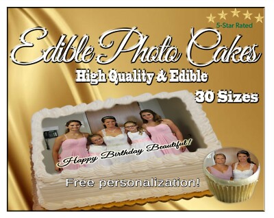 Print your photo into an edible cake topper custom logo sugar paper ...