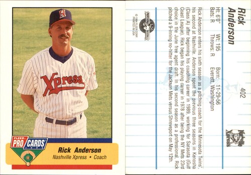 Rick Anderson 1994 Fleer ProCards #402 RC Card Nashville Xpress | eBay