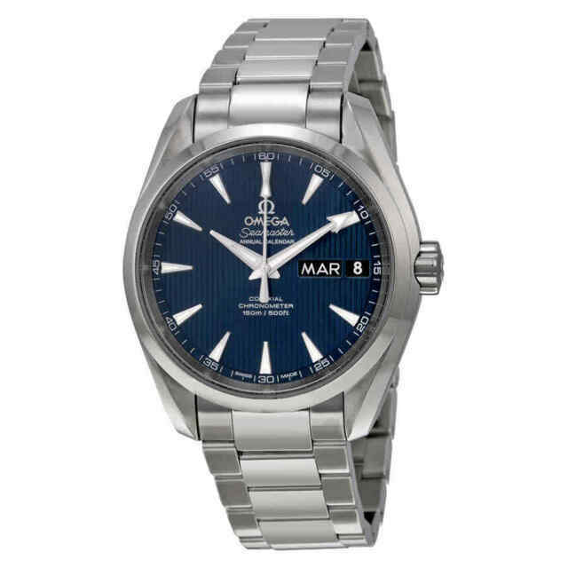 OMEGA Aqua Terra Co-Axial Chronometer Annual Calendar Blue Men's Watch ...