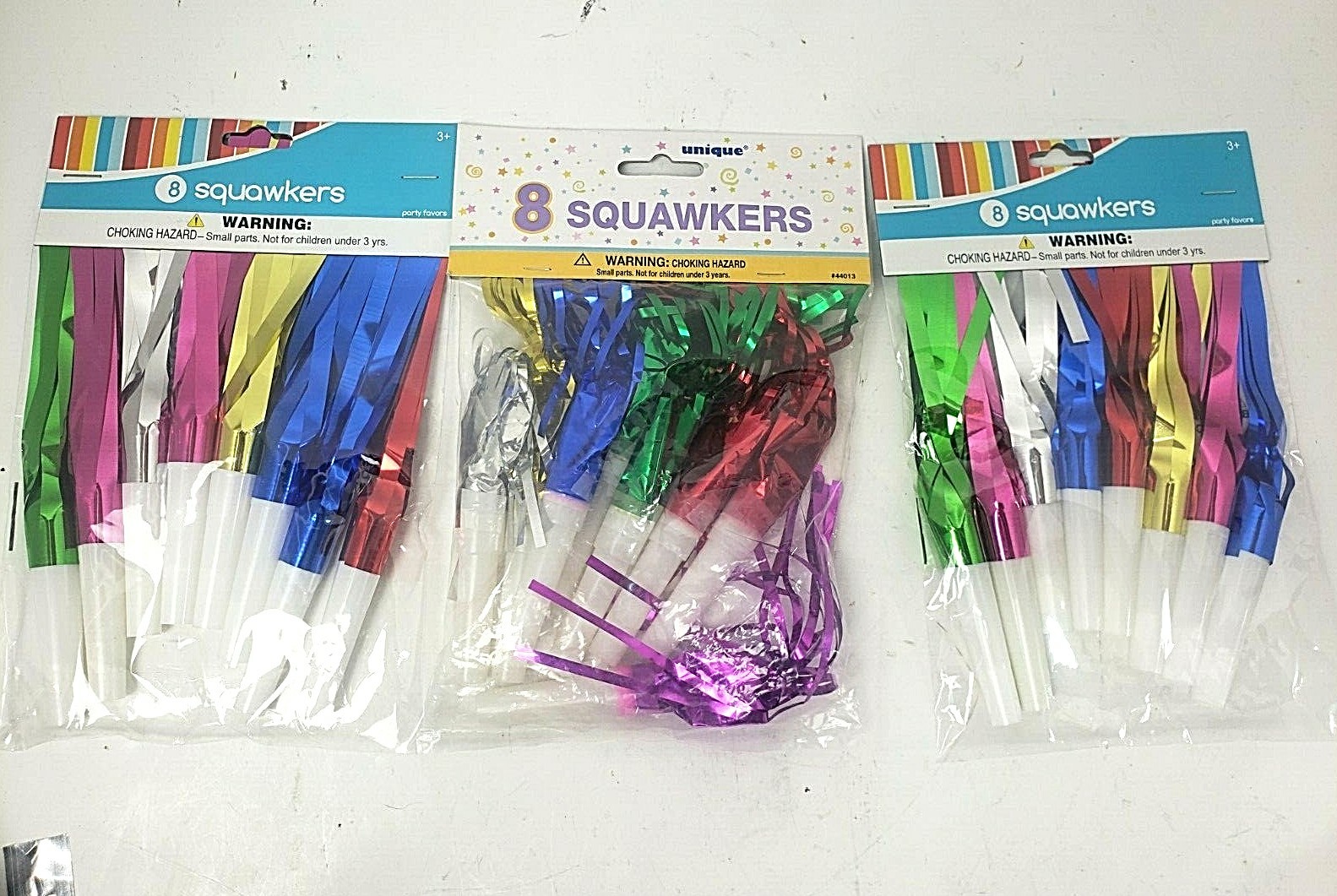 Lot of 3 Fringed Party Squawkers, 8 ct Party Favors birthday kids | eBay