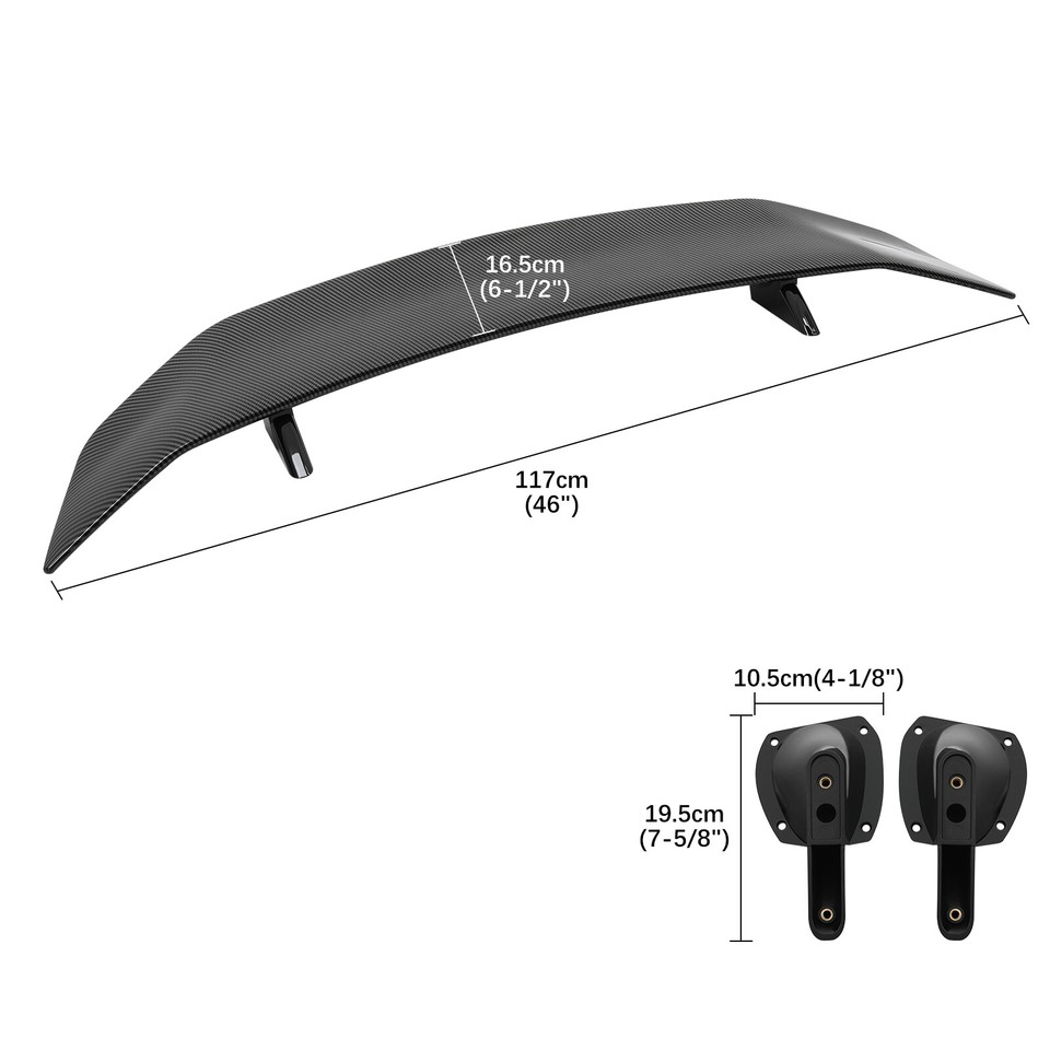 Car Rear Trunk Lip Spoiler Wing Carbon Racing 46" For Jaguar XF XE XJ ...