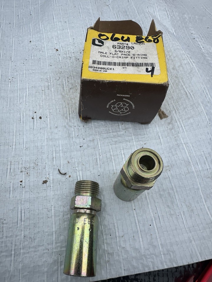 Weatherhead Fitting O6U-E68 4 Pieces 3/8 Hose 1/2” ORFS Crimp Fitting ...