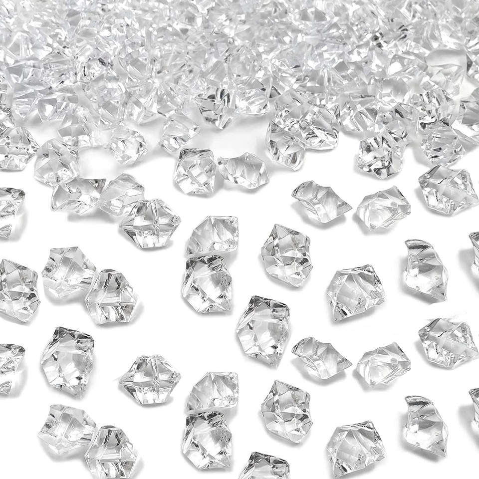 Fake Ice Cubes, 1000 Pcs Acrylic Ice Rocks for Centerpieces, 11 * 14 Mm ...