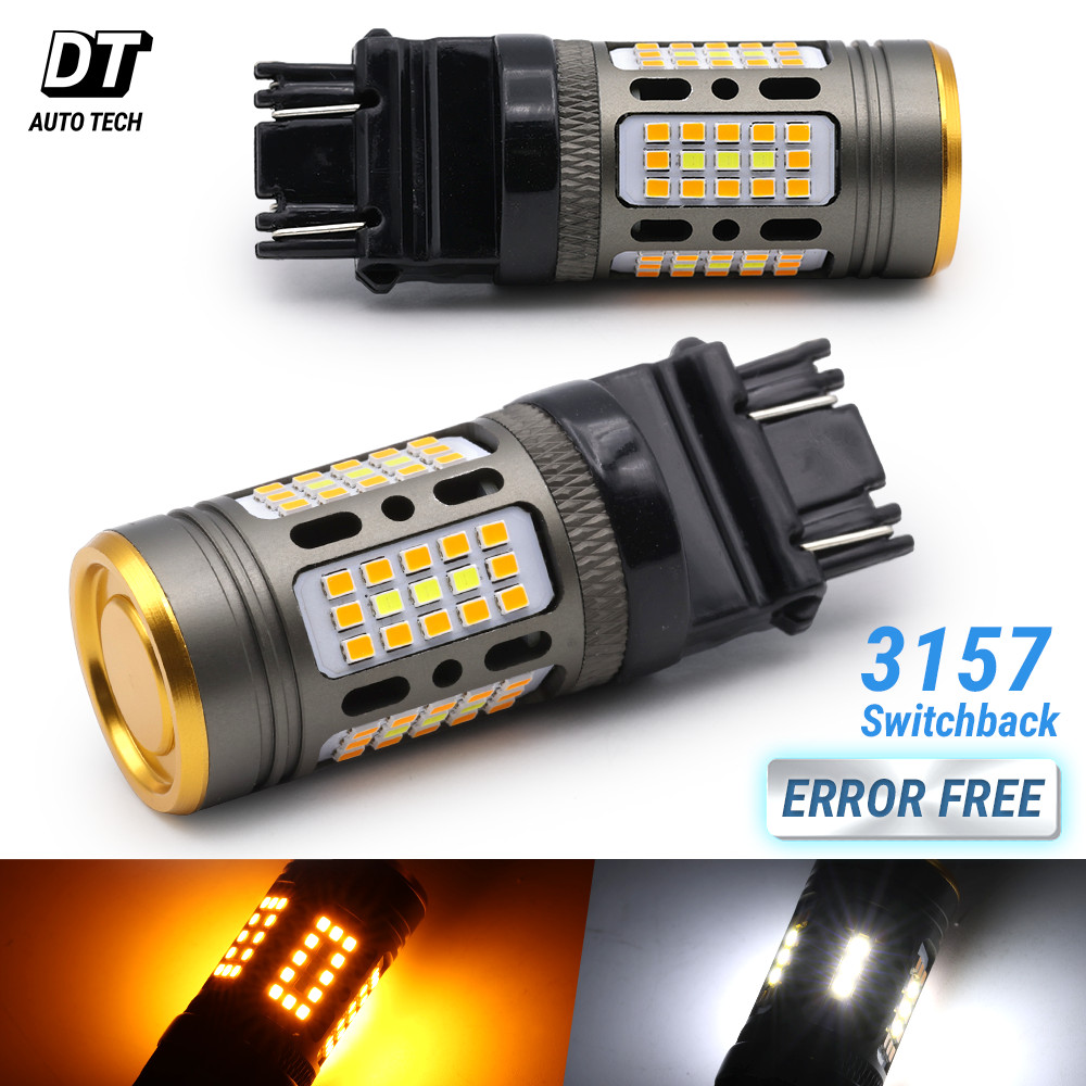 CANBus Error Free White/Amber 3157 LED DRL Switchback Turn Signal Light ...