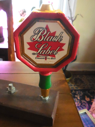 Black Label Canadian style Beer wooden Tap Handle | eBay