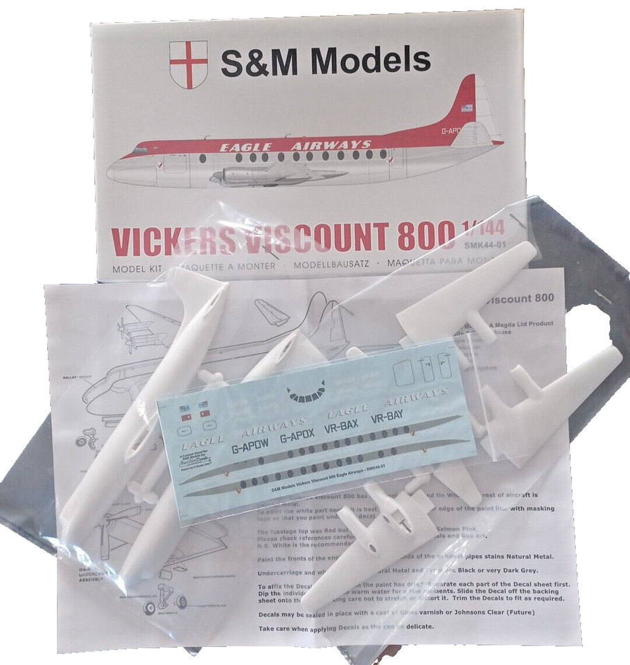 S&M Models 1/144 Scale Vickers Viscount 800 Model Kit **NEW OLD STOCK ...