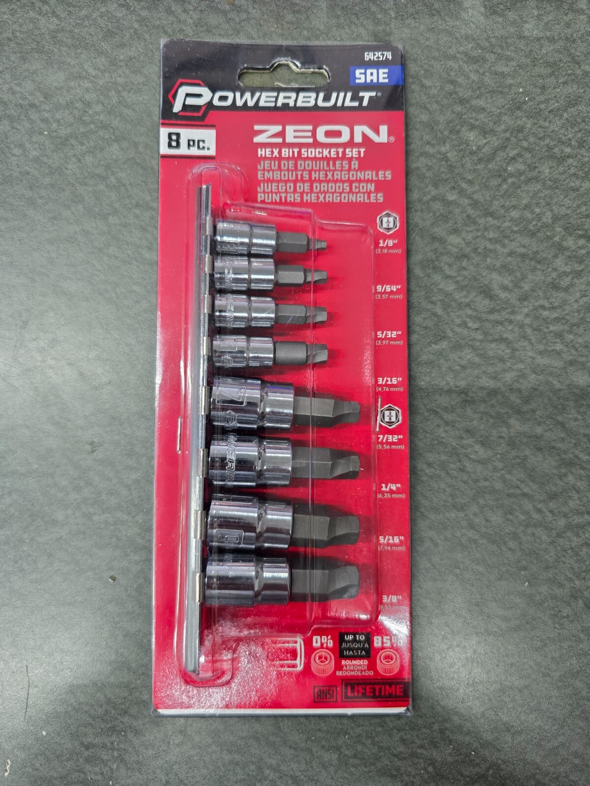Powerbuilt 8 Piece Zeon SAE Hex Bit Socket Set for Damaged Bolts | eBay