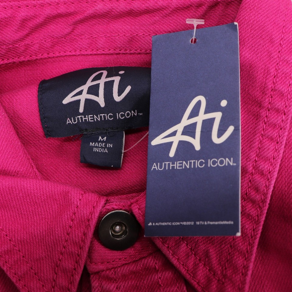 Authentic Icon Womens Size M Jean Jacket Denim Pink With Stars Button ...