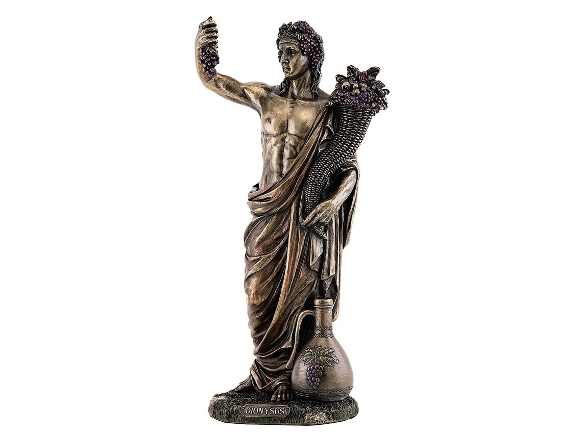 Dionysus Bacchus Greek Roman God of Wine and Festivity Statue Sculpture ...