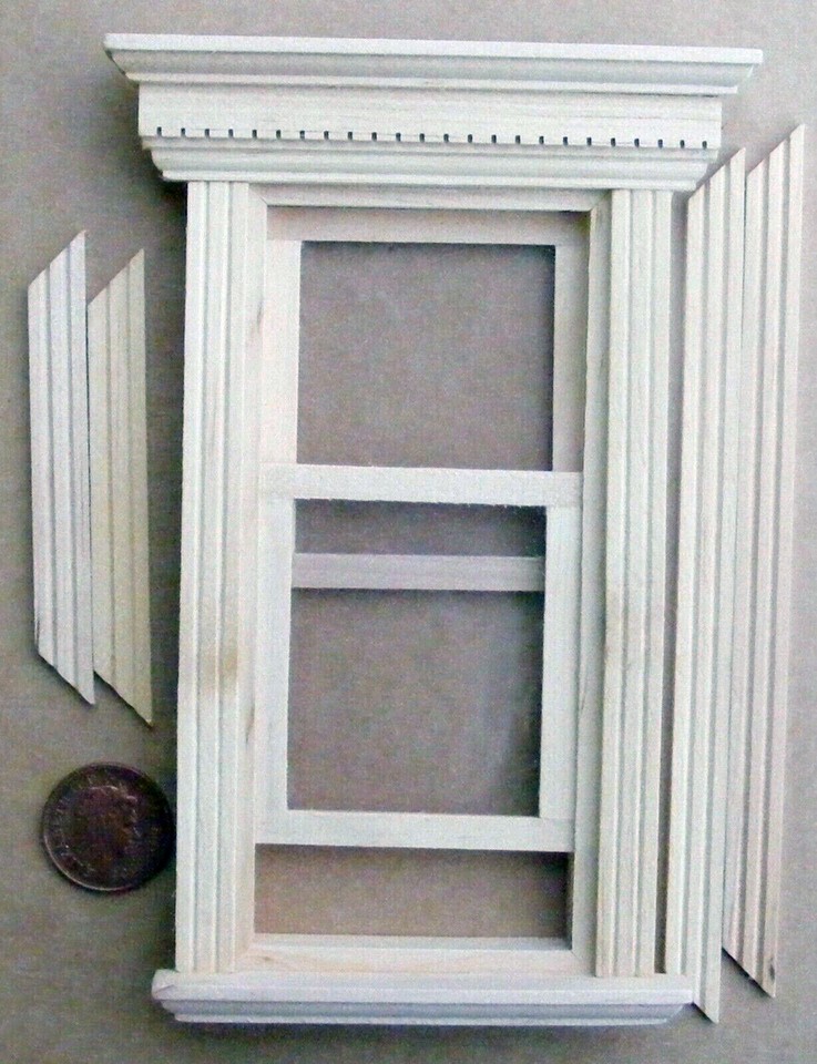 Georgian Working Wooden Sash Window Frame Tumdee 1:12 Scale Dolls House ...