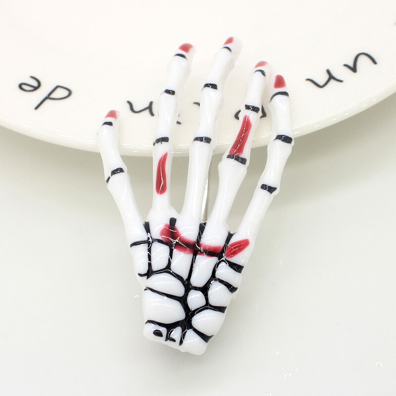 Halloween Skeleton Hand Hair Clip Pair * Bloody Zombie Horror Spooky ...