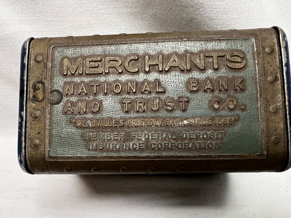 OLD advertising treasure Chest BANK MERCHANTS NATIONAL BANK & TRUST ...