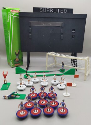 vintage Subbuteo 80s lot Real Madrid France Score board Goal keepers ...