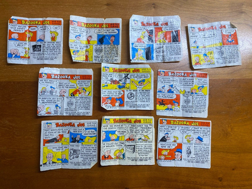 11 Vintage 1961 (2-61 series) Bazooka Joe and his Gang Gum Wrappers ...