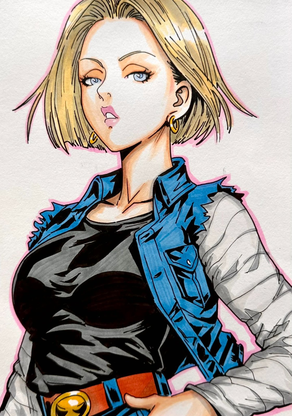 DBZ,Android 18,fan art,drawing,markers,comics,painting,anime,game | eBay