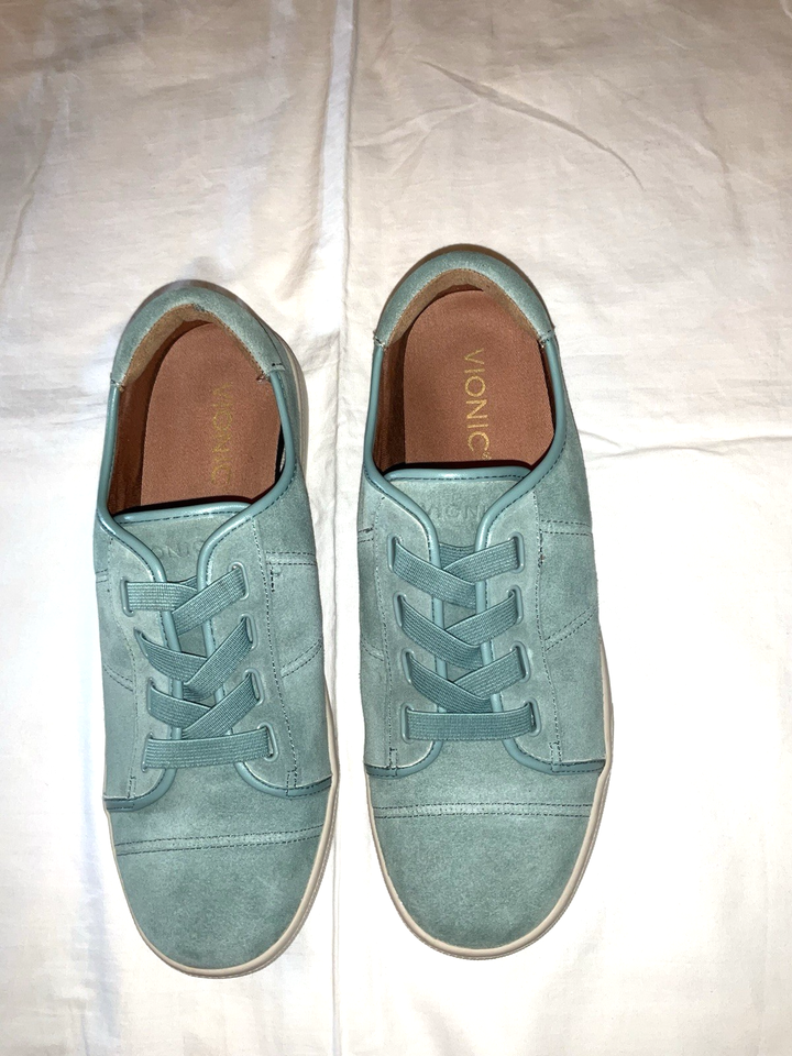 Vionic Jean Suede Water Resistant Cupsole Sneakers Mineral Blue Size 8. ...