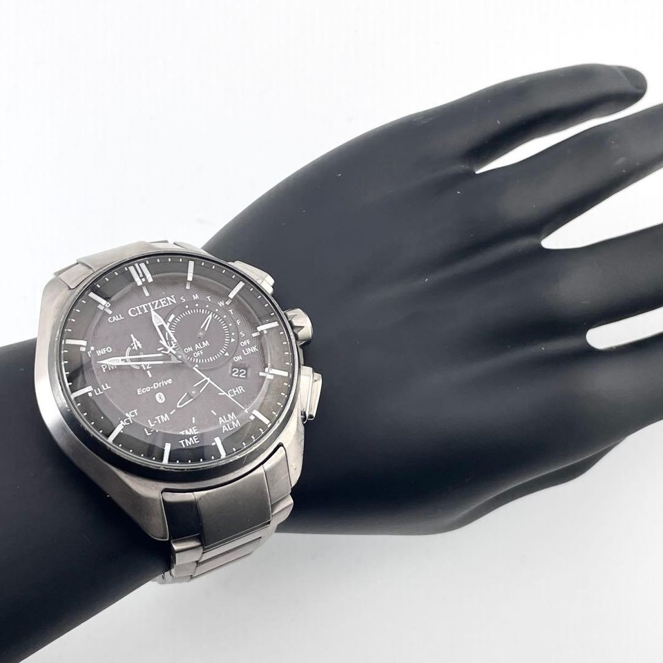Citizen Eco-Drive W770-S115043 Quartz Titanium 48mm Black Silver Dial ...