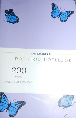 Linda Tong Planners Dot Grid Notebook! Purple! Butterfly! | eBay