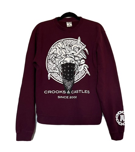 Crooks & Castles Long Sleeve Crew Neck Sweatshirt (Medusa) Men's Size ...