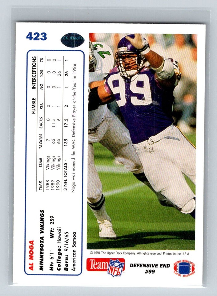 1991 Upper Deck #423 Al Noga NM | eBay